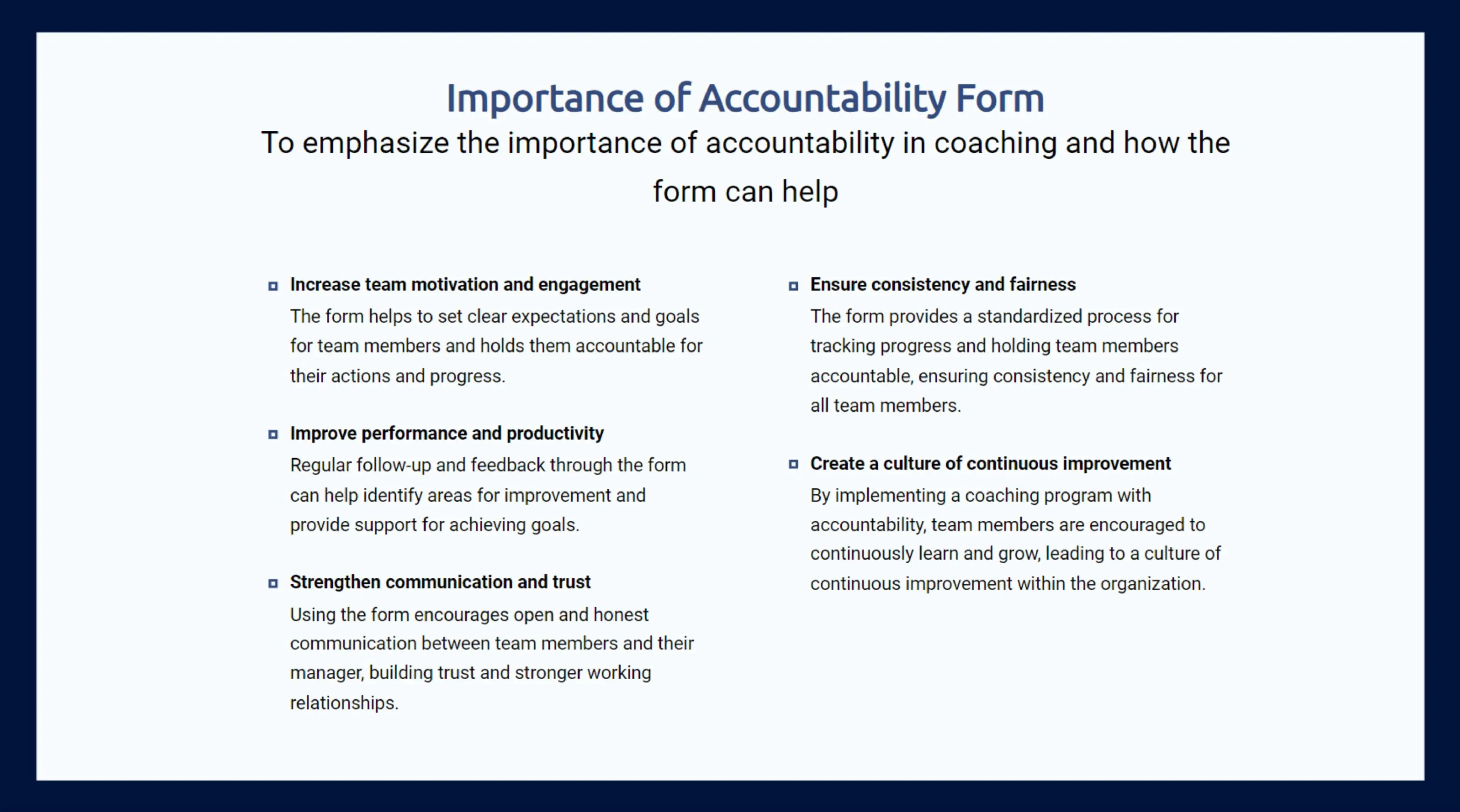 Accountability Form Template
